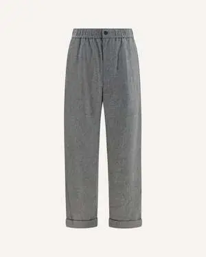 Giorgio Armani Oversized Pants In Wool And Cashmere With Denim Effect