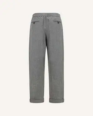 Giorgio Armani Oversized Pants In Wool And Cashmere With Denim Effect