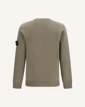 Stone Island Sweater Crewneck With Logo Patch On The Sleeve Ale