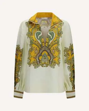 ALEMAIS Porter Linen Shirt With Graphic Print