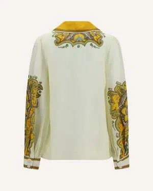 ALEMAIS Porter Linen Shirt With Graphic Print
