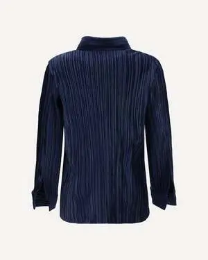 GONGDID DESIGN Velvet-like Striped Shirt