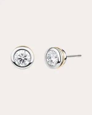 CHELSEA GABRIELLE 0.2ctw Diamond & 18k White Gold Ignite Stud Earrings 18k Gold - Silver