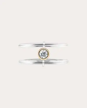 CHELSEA GABRIELLE Diamond & 18k White Gold Axis Ring 18k Gold