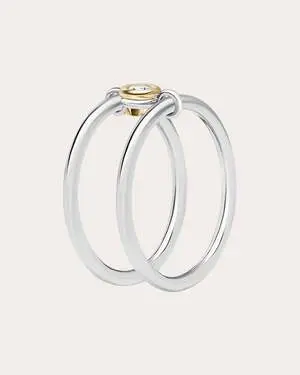 CHELSEA GABRIELLE Diamond & 18k White Gold Axis Ring 18k Gold