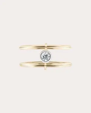 CHELSEA GABRIELLE Diamond & 18k Axis Ring - Gold