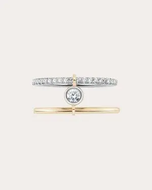 CHELSEA GABRIELLE Diamond Axis Solo Pavé Ring - Gold