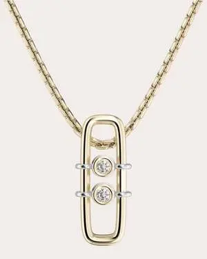 CHELSEA GABRIELLE Diamond Métta Drop Necklace