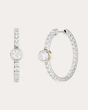CHELSEA GABRIELLE Diamond Pavé Orbit Hoop Earrings - Silver