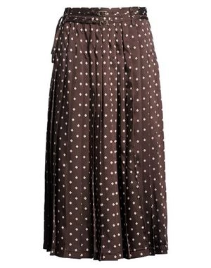 Sandro Midi Skirt Chocolate Size Polyester - Brown