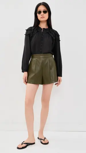 Hunter Bell Ashton Faux Leather Shorts