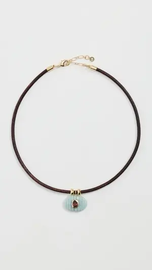 LACEY RYAN Aquamarine Horizontal Treasure Necklace