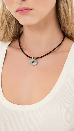 LACEY RYAN Aquamarine Horizontal Treasure Necklace