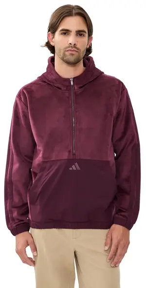 Adidas Beyond Cozy Half-zip Hoodie - Maroon