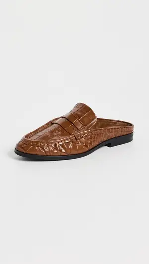 Simkhai Dean Embossed Leather Loafer Mules