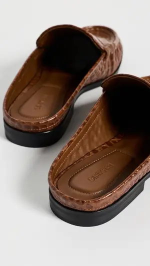 Simkhai Dean Embossed Leather Loafer Mules