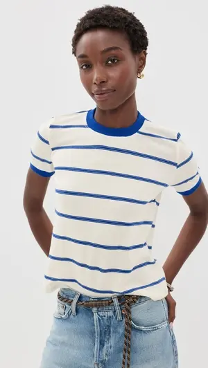 ASKK NY Classic Ringer Tee With Stripe Pattern