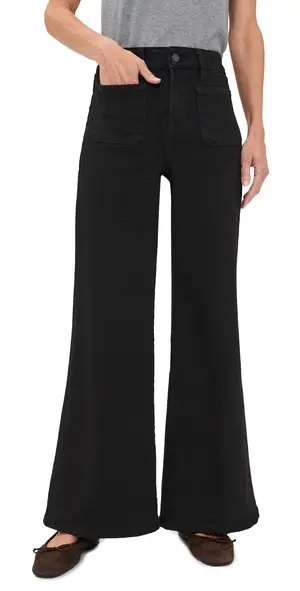 Good American Good Petite Palazzo Jeans - Black001