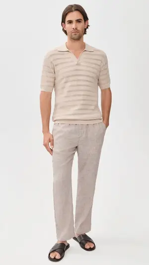 Frescobol Carioca Rino Cotton Jacquard Wave Knit Polo