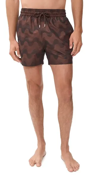 Frescobol Carioca Rio Sport Copacabana Jacquard Swim Trunks 4 - Cacao