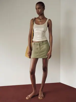 REFORMATION Romee Mini Skirt - Green