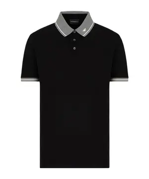 Emporio Armani Piped Collar Piqué Polo Shirt