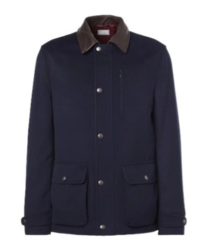 Brunello Cucinelli Leather-trimmed Wool Jacket - Black