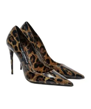 Dolce & Gabbana 105 Leopard-print Polished Leather Pumps