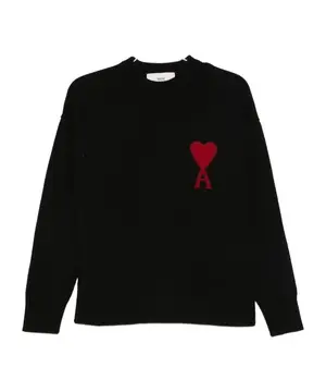 AMI Paris Heart-motif Sweater - Black