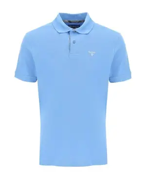 Barbour Logo Embroidered Short Sleeved Polo Shirt - Blue