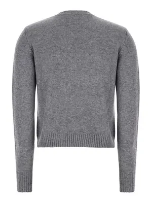 Max Mara Argyle Intarsia Knit Sweater - Light Grey