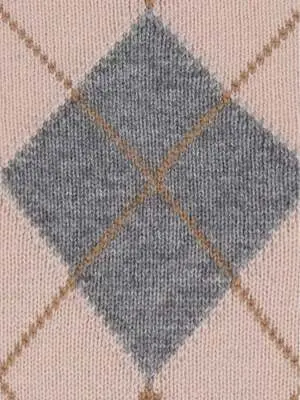 Max Mara Argyle Intarsia Knit Sweater - Light Grey