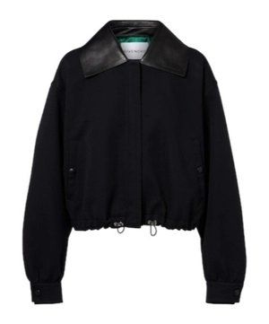 Givenchy Leather-trimmed Cotton And Wool Jacket - Black