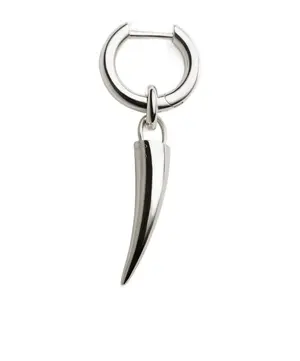 Celine Charm Horn Earring In Brass With Rhodium Finish