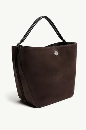 Moncler Carlo Suede Shoulder Bag