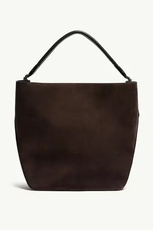 Moncler Carlo Suede Shoulder Bag