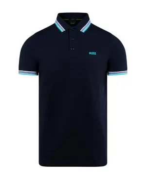Hugo Boss Logo Embroidered Short-sleeved Polo Shirt - Black