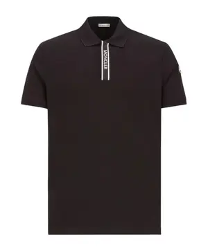 Moncler Logo Motif Polo Shirt - Black
