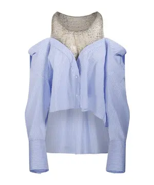 Giuseppe Di Morabito Striped Crystal-embellished Blouse - Blue