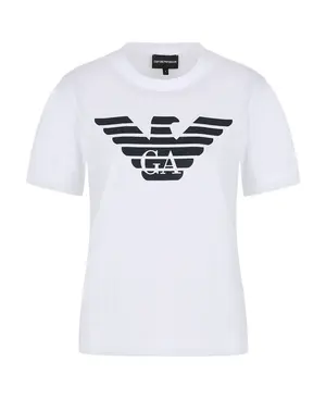 Emporio Armani Logo Printed Crewneck T-shirt - White