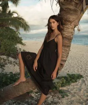 Jenni Kayne Broderie Peninsula Dress - Black