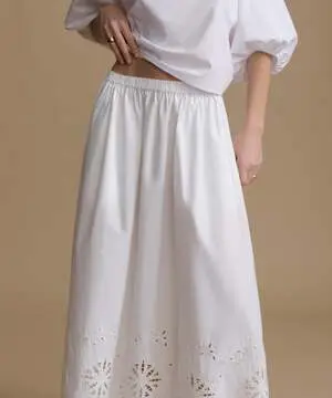 Jenni Kayne Broderie Lauren Skirt - White