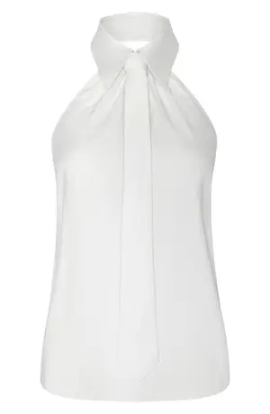 L'Agence Wren Necktie Halter Top - White