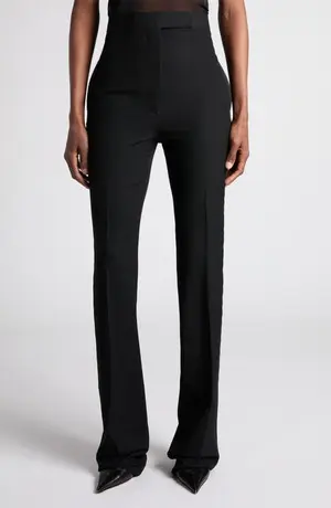 TOM FORD Wool & Mohair Tailored Pants - Black/white