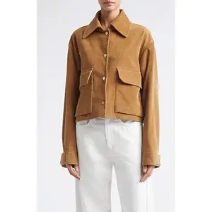 Maria Mcmanus Crop A-line Organic Cotton Corduroy Jacket - Caramel