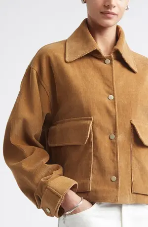 Maria Mcmanus Crop A-line Organic Cotton Corduroy Jacket