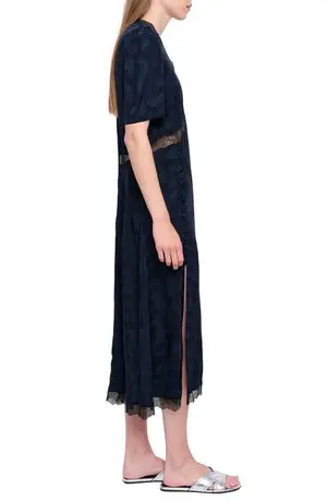 Zadig&Voltaire Redox Paisley Jacquard Silk Midi Dress