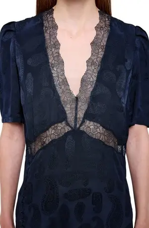 Zadig&Voltaire Redox Paisley Jacquard Silk Midi Dress