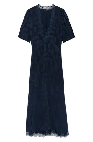Zadig&Voltaire Redox Paisley Jacquard Silk Midi Dress