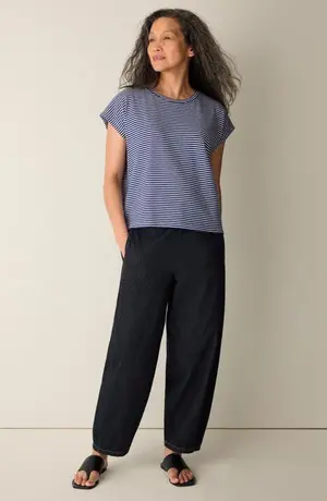 Eileen Fisher Striped Organic Cotton T-shirt - Infinity